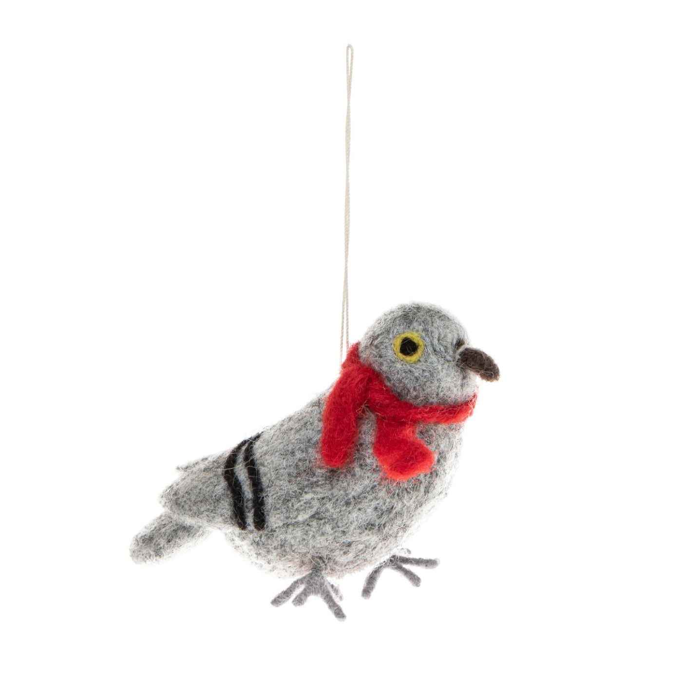 Felted Pigeon Ornament with Red Scarf – Handmade Holiday Decor – Global ...