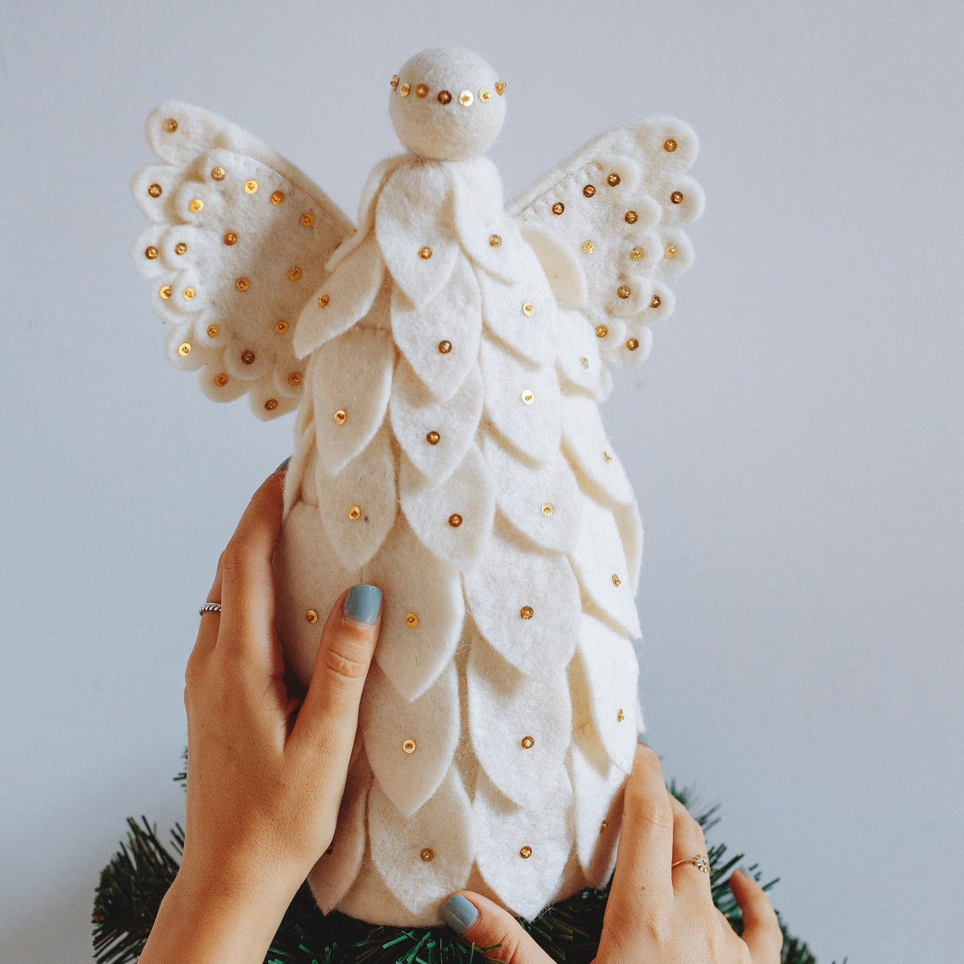 Felt Angel Tree Topper | Handmade Holiday Tree Decor – Global Goods ...