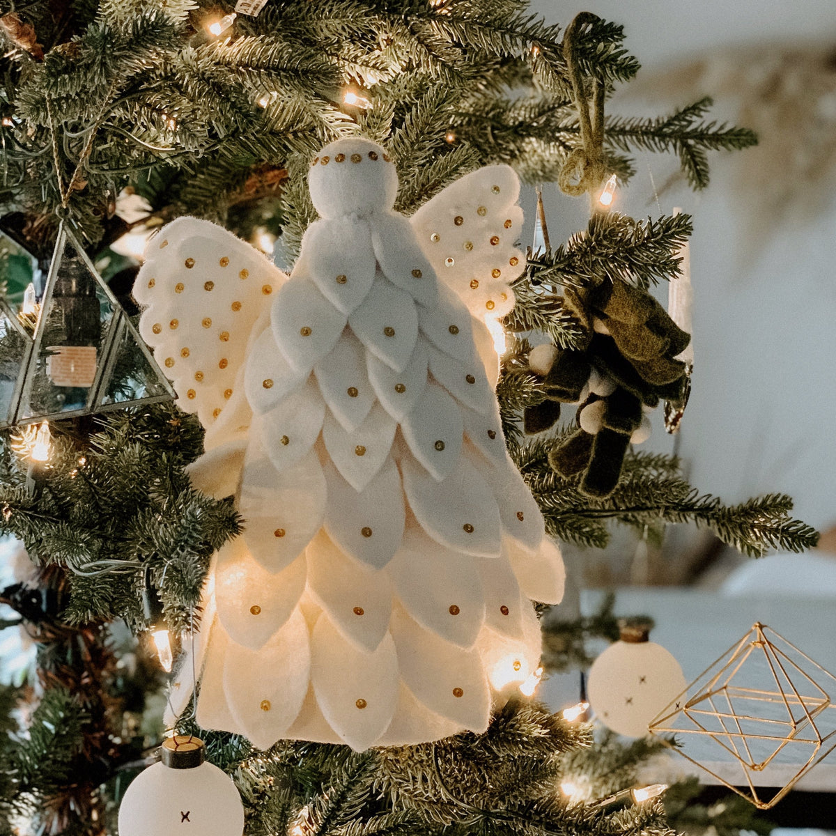 Felt Angel Tree Topper | Handmade Holiday Tree Decor – Global Goods ...